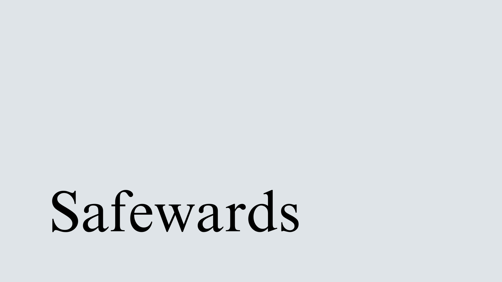 Our Safewards Program Of Research Our Safewards Program Of Research